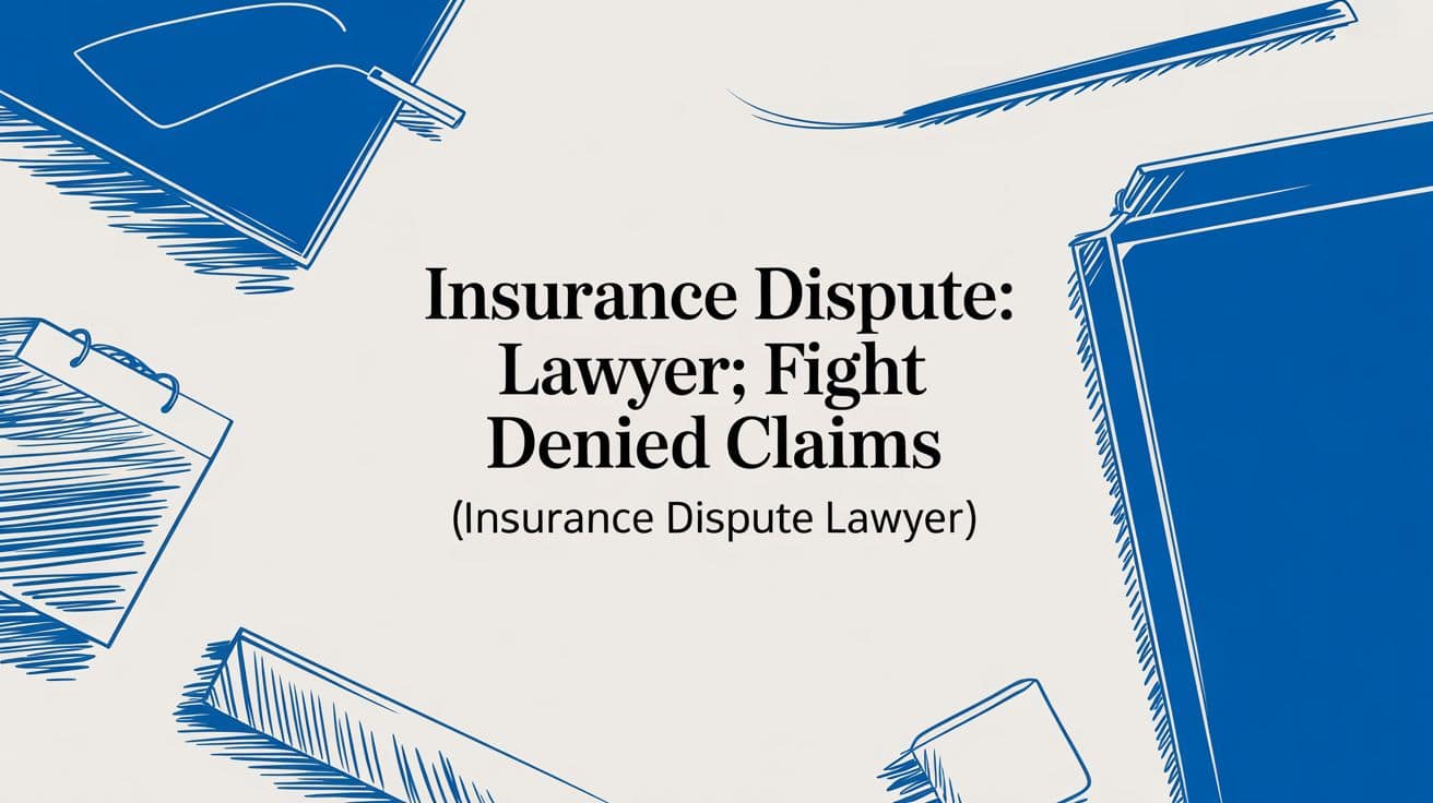 Insurance Dispute Lawyer: Fight Your Insurer's Lowball Offers and Denials